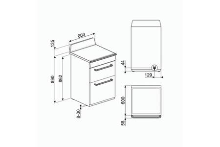 Cuisinière induction Smeg TR62IBL2 | Darty