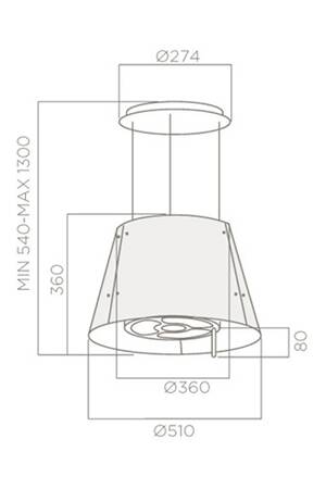 Hotte îlot Elica GRACE WH/F 51 - 65414586A | Darty