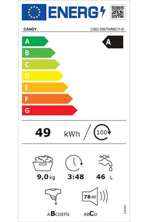 Lave-linge hublot Candy CSO 596TWMC/1-S | Darty