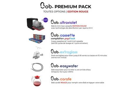 Mini lave-vaisselle Daan Tech BOB PREMIUM PACK RED - BOB PREM PACK RED | Darty