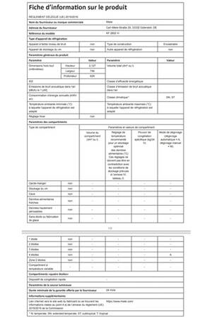 Réfrigérateur congélateur en bas Miele KF2802VI - ENCASTRABLE 213 CM ...