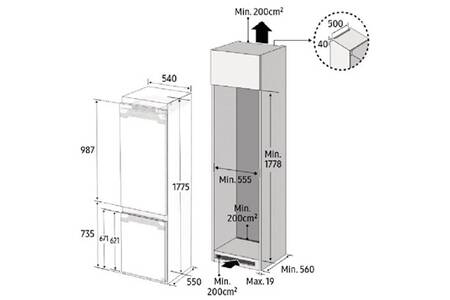 Réfrigérateur congélateur en bas Samsung BRB26602FWW - Encastrable ...