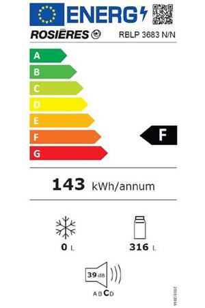Réfrigérateur 1 porte Rosieres RBLP 3683 N/N - ENCASTRABLE 177 cm | Darty