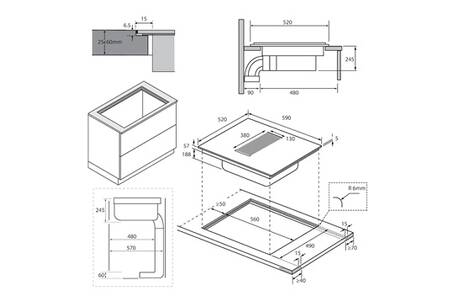 Plaque de cuisson avec hotte intégrée Candy CIH614CF | Darty