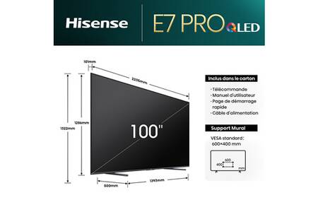 TV LED Hisense 100E7NQ pro Qled Dolby vision & Atmos 144HZ 4K 254cm ...