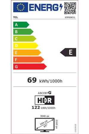 TV LED Tcl HDR 65P69K 165 cm 2025 | Darty