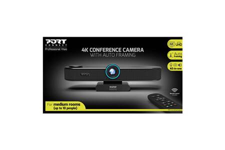 Webcam Port Designs Camera de conference 4K UHD tout-en-un : : camera ...