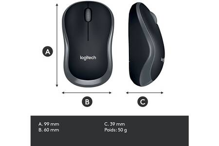 Souris Logitech M185 - souris sans fil compacte ambidextre - M185 | Darty