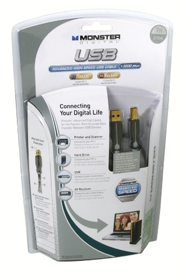 Câble USB Monster Câble USB Mâle A / Mâle B 2M - CâbleUSBMâleA/MâleB2M ...