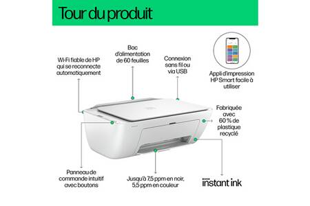 Imprimante multifonction Hp DeskJet 2810e All-in-One Printer | Darty