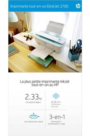 Imprimante multifonction Hp Deskjet 3760 Imprimante tout-en-un Jet d ...