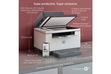 Imprimante multifonction Hp LaserJet M234sdwe Éligible à instant ink ...