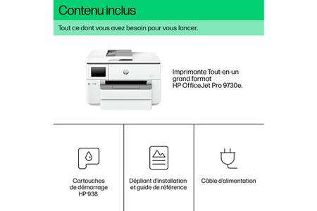 Imprimante multifonction Hp OfficeJet Pro 9730e tout-en-un grand format | Darty