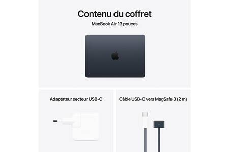 MacBook Apple MacBook Air 13" 256 Go SSD 16 Go RAM Puce M4 CPU 10 cœurs ...