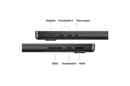 MacBook Apple Pro 14" 512 Go SSD 16 Go RAM Puce M4 CPU 10 Cœurs GPU 10 ...