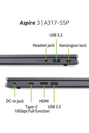 PC portable Acer Aspire A317-55P 17.3" FHD Intel Core i3 N305 RAM 8 Go ...