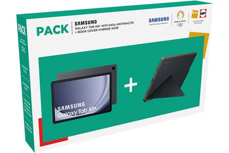 Tablette tactile Samsung Pack TAB A9+ WIFI 64Go Gris Anthracite + Book ...