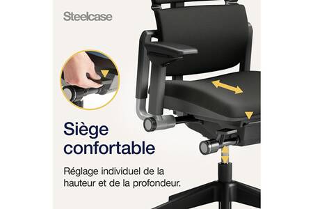 Fauteuil de bureau Steelcase Please Chaise de Bureau Ergonomique ...