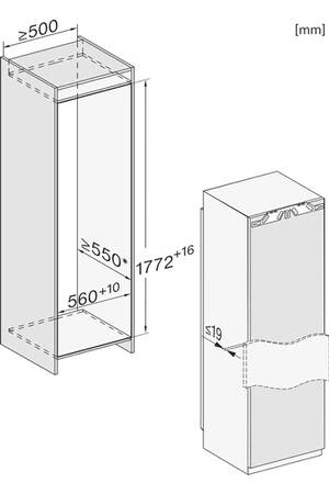 Réfrigérateur 1 porte Miele Réfrigérateur intégrable tout utile niche ...
