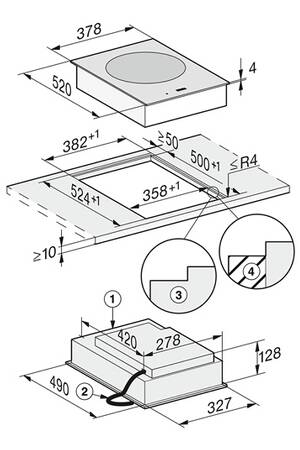 Plaque induction Miele Domino induction Miele - CS 7641 FL | Darty