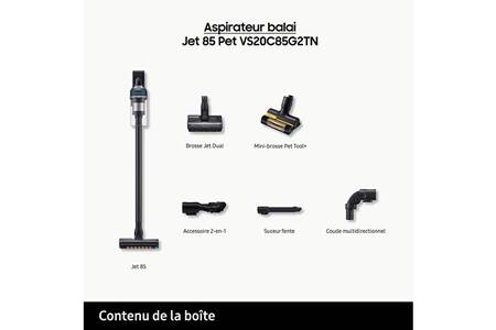 Aspirateur balai Samsung VS20C85G2TN Jet 85 Pet | Darty