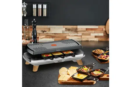 Raclette Tefal GOURMET 3 EN 1 GRILL PLANCHA 8 COUPELLES PROFONDES 1350W ...