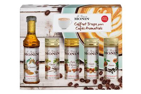 Sirop et concentré Monin Coffret cafe 5*5 cl - pour boissons chaudes ...