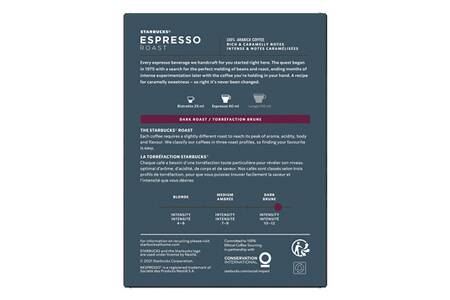 Capsule café Starbucks by Nespresso Espresso Roast X18 | Darty