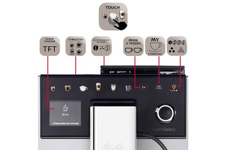 Expresso avec broyeur Melitta LATTE SELECT ARGENT 630-211 | Darty
