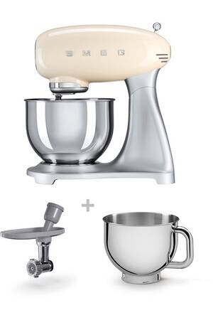 Robot patissier Smeg BUNDLE SMF02CREU + BOL SUPPLEMENTAIRE + HACHOIR A ...