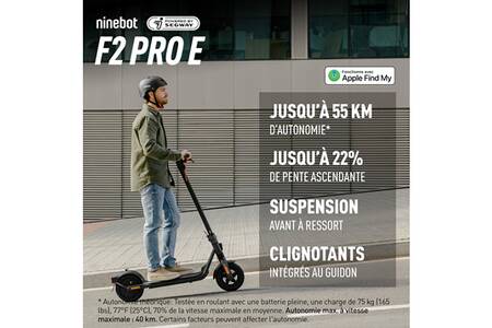Trottinette électrique Ninebot F2 Pro E powered by Segway AVEC ...