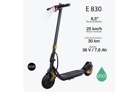 Trottinette électrique Wispeed E830 Noir 8.5'' 250W | Darty