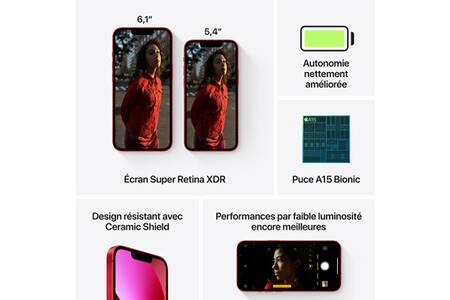 iPhone Apple iPhone 13 128Go Rouge 5G | Darty