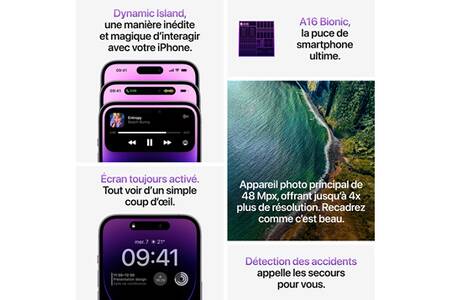 iPhone Apple Iphone 14 PRO Max Violet 128Go 5G | Darty