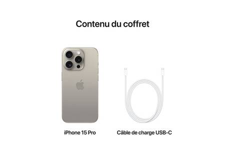 iPhone Apple iPhone 15 Pro 128Go Natural Titanium 5G | Darty