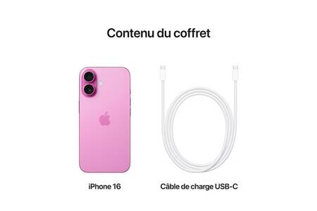 iPhone Apple iPhone 16 128Go Rose | Darty