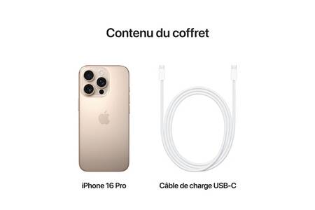 iPhone Apple iPhone 16 Pro 256Go Titane Sable | Darty