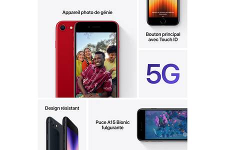 iPhone Apple iPhone SE 3ème génération 2022 128Go Lumière stellaire 5G ...